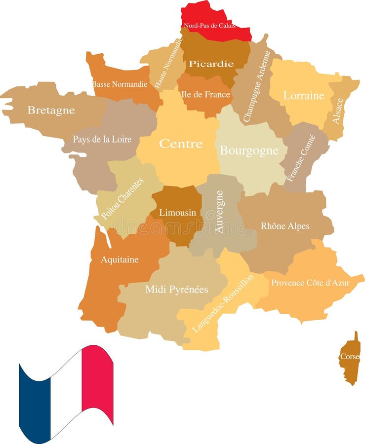 Map of France stock vector. Illustration of rhone, limousin - 45082097