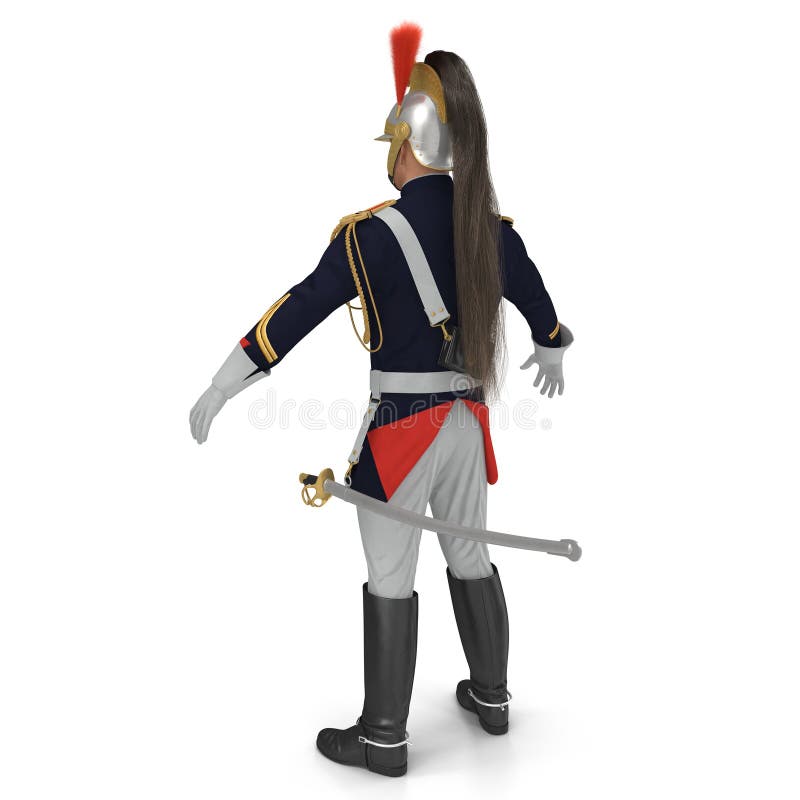 French Republican Guard in Traditional Uniform Isolated 3D Illustration ...