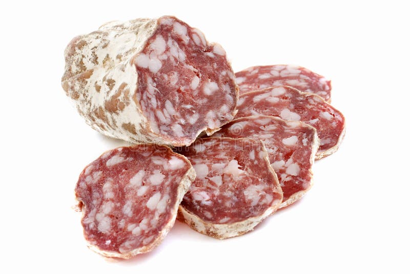 French saucisson stock image. Image of salami, studio - 27810643
