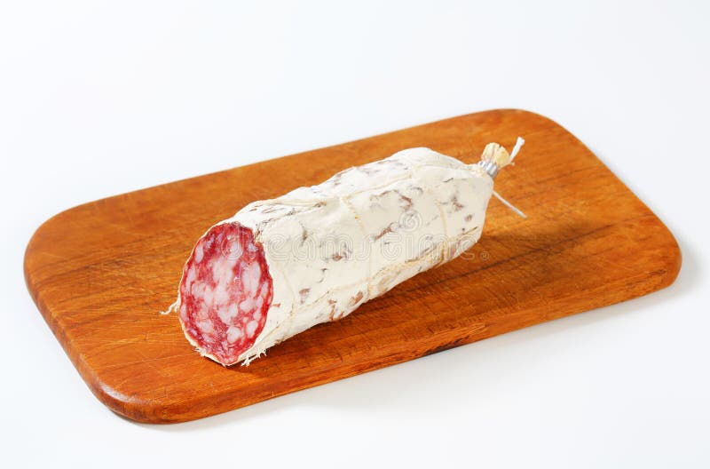 French Saucisson Sec stock photo. Image of board, spicy - 56729086