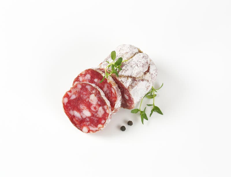 French Saucisson Sec stock photo. Image of background - 81762854