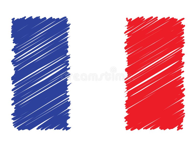 French Scribbled Flag, Vector Illustration. Stock Vector - Illustration ...