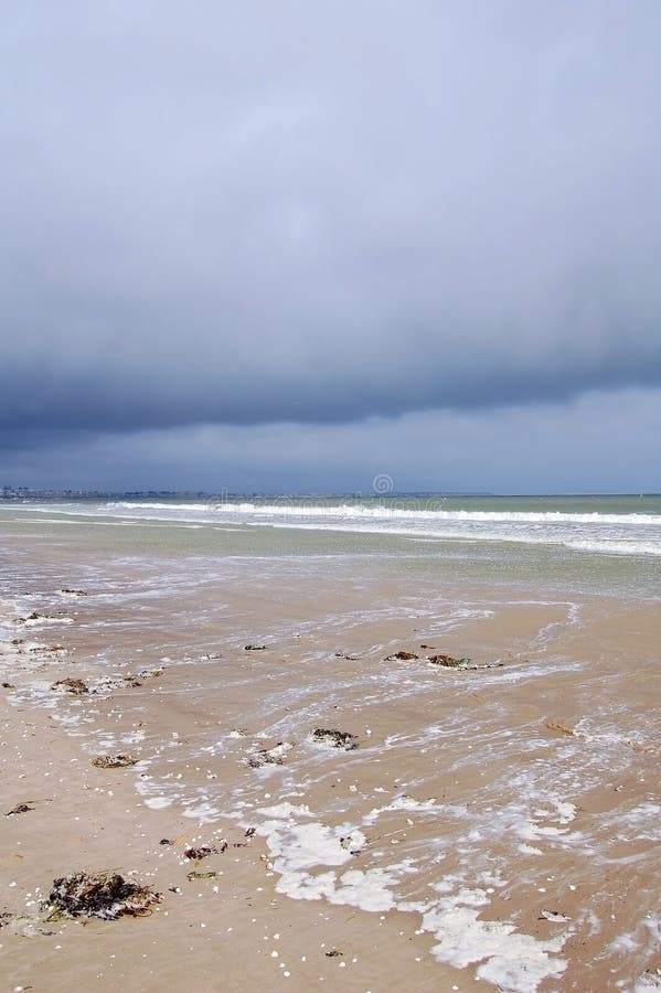 French Sea Shore with Waves and Rocks Stock Photo - Image of europe ...