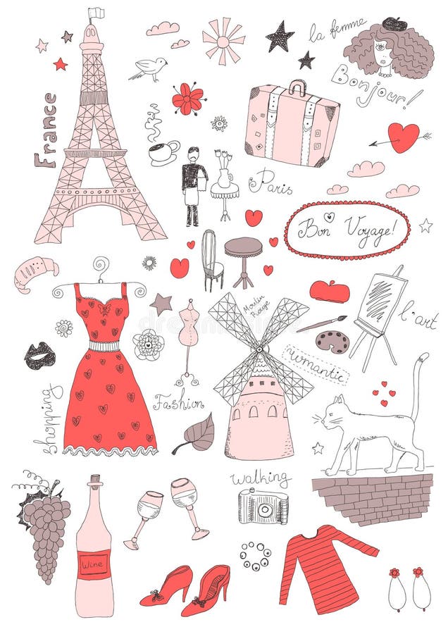 Paris seamless pattern stock vector. Illustration of backdrop - 22876497