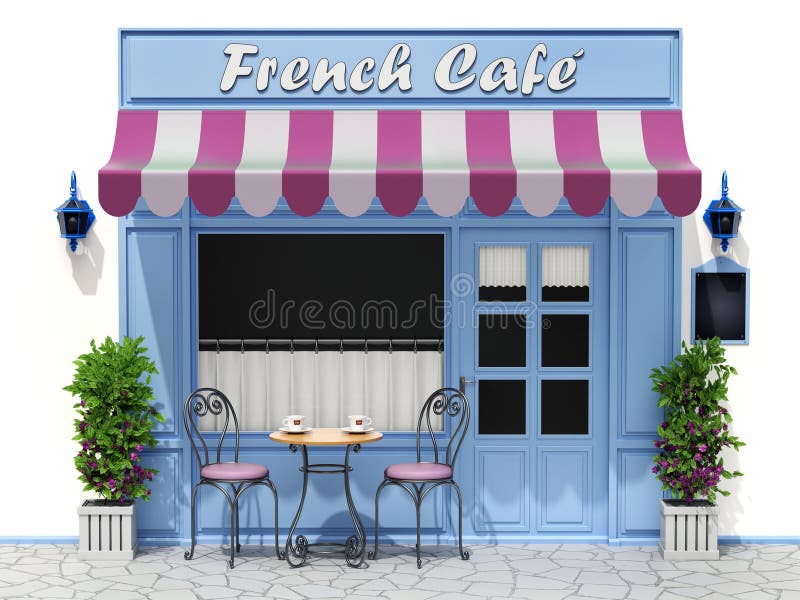 French sidewalk cafe stock illustration. Illustration of destination ...