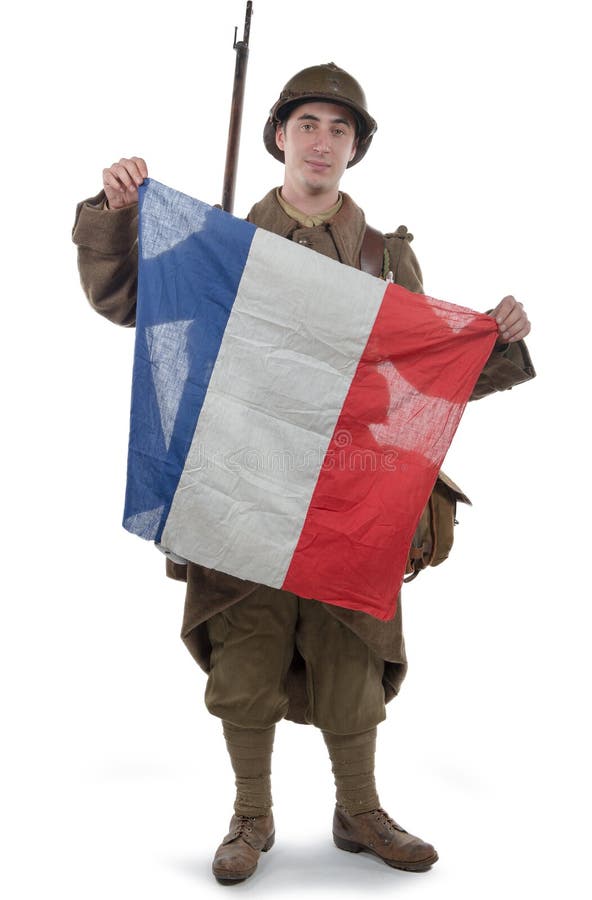 French Soldier 1940 Isolated on the White Background Stock Image ...