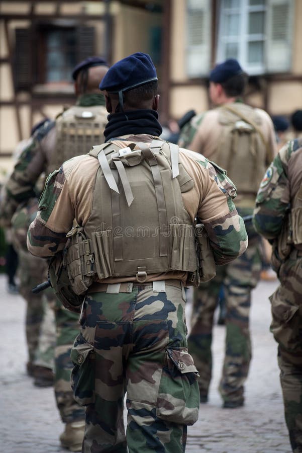 French Soldier Patrolling in the Street Editorial Photography - Image ...