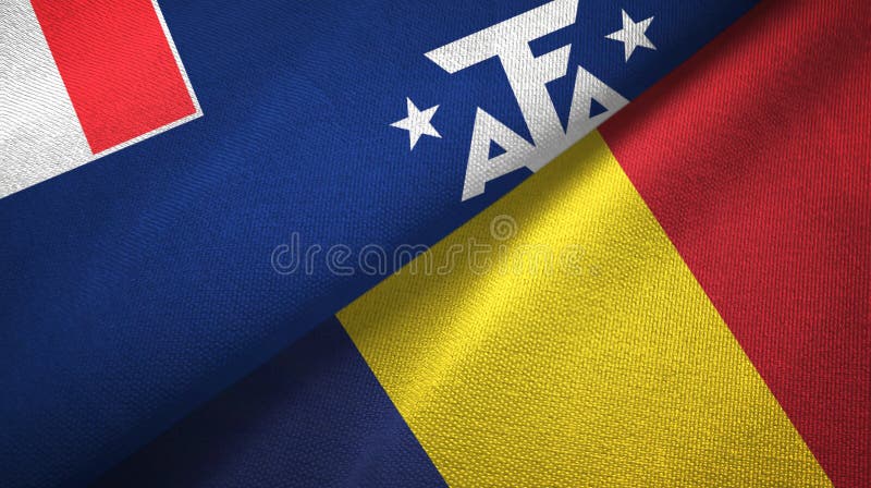 French Southern and Antarctic Lands and Chad Two Flags Stock Image ...