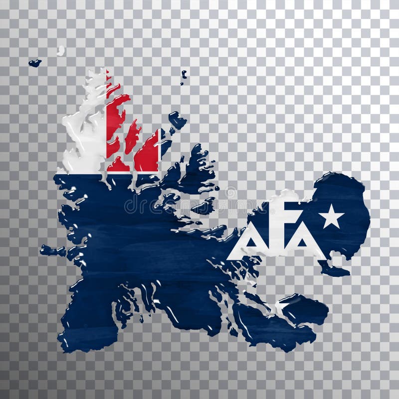 French Southern Territories Flag on Map, Transparent Background Stock ...
