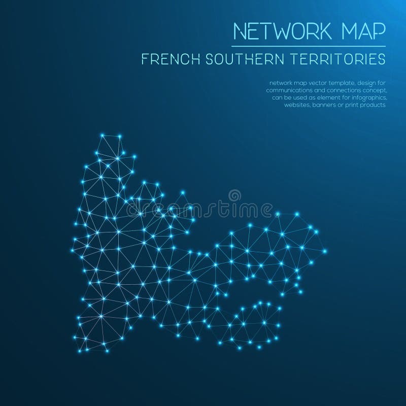 French Southern Territories Network Map. Stock Vector - Illustration of ...