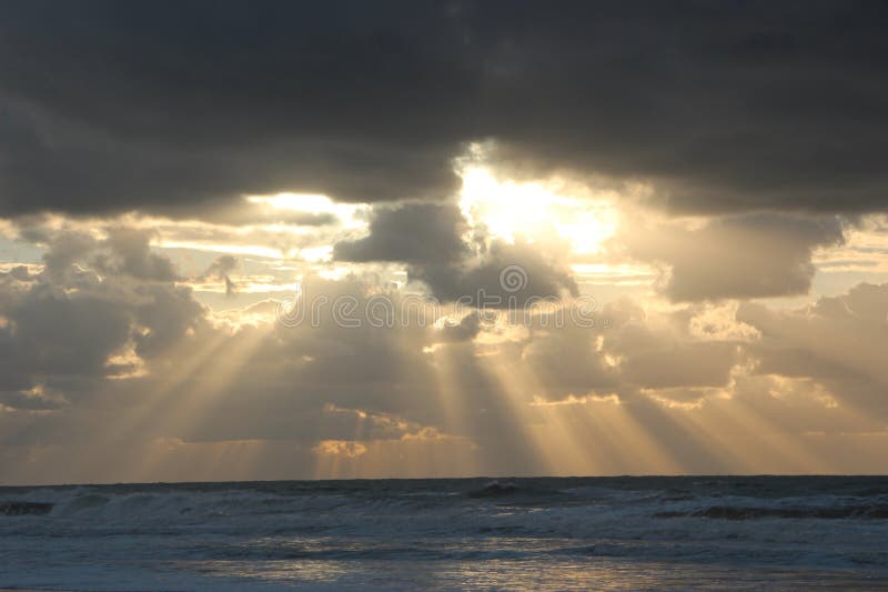 French Southwest Sunset with Clouds and Sun Stock Photo - Image of ...