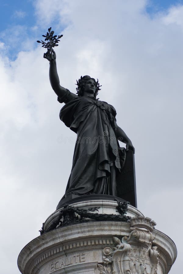French Statue of Liberty in Place De La Republique Stock Photo - Image ...