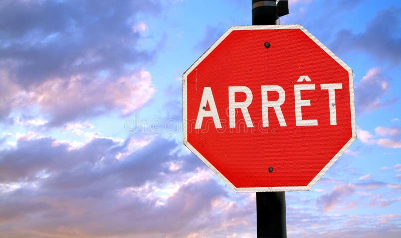 Stop Arret Sign Red stock image. Image of french, arret - 25884023