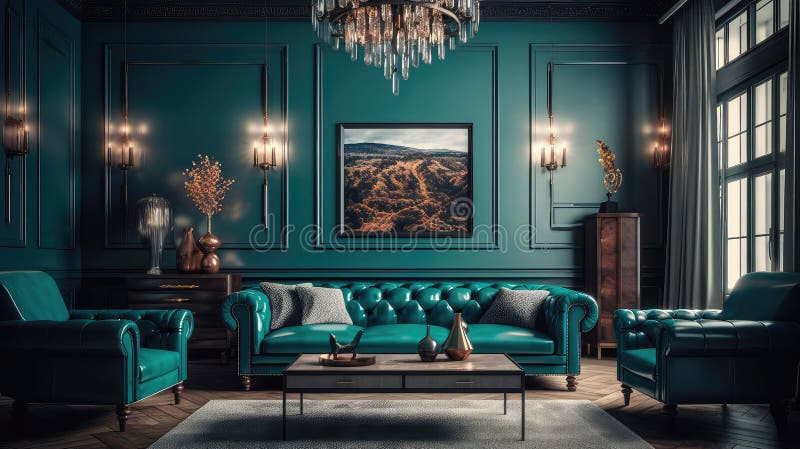 French Style Modern Interior Design. Generative AI Stock Illustration ...