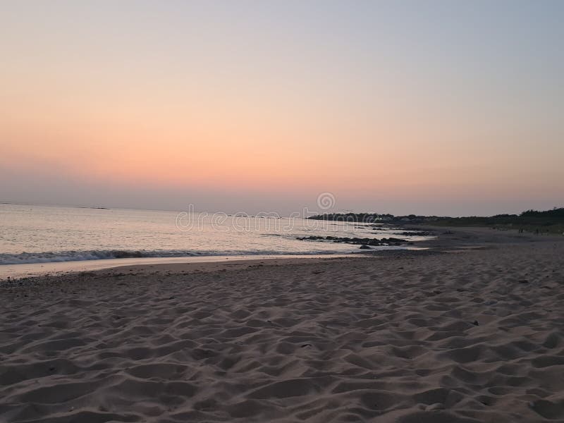 French sunset on the sand stock image. Image of cloud - 237617965
