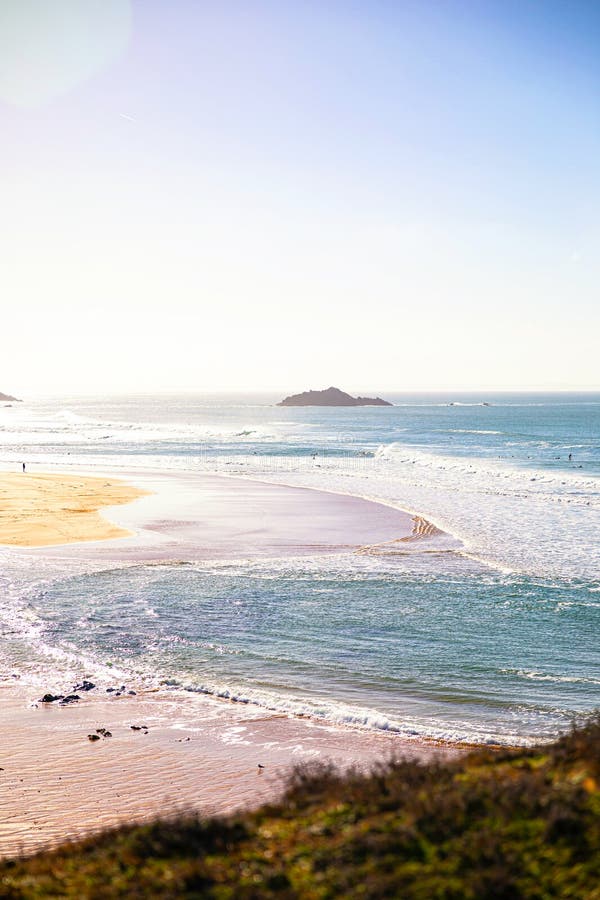 The French Surfer Coast on the Atlantic Stock Image - Image of horizon ...
