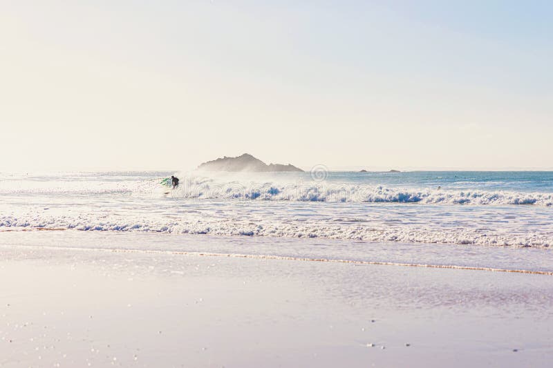 The French Surfer Coast on the Atlantic Stock Image - Image of paradise ...