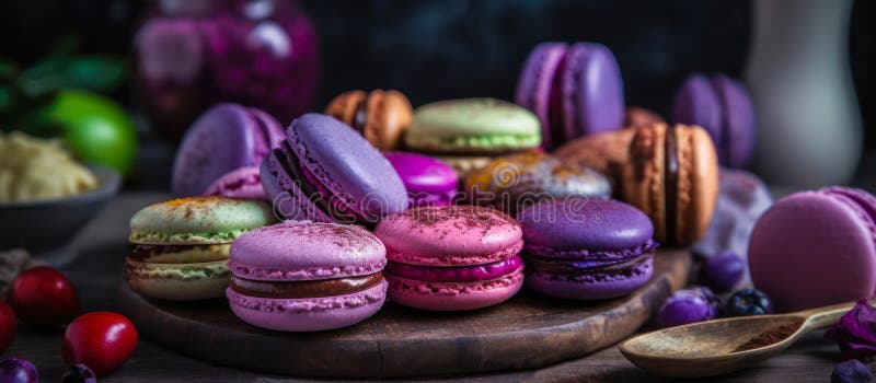 French Sweets, Assorted Macaron Cookie Generative Ai Stock Illustration ...