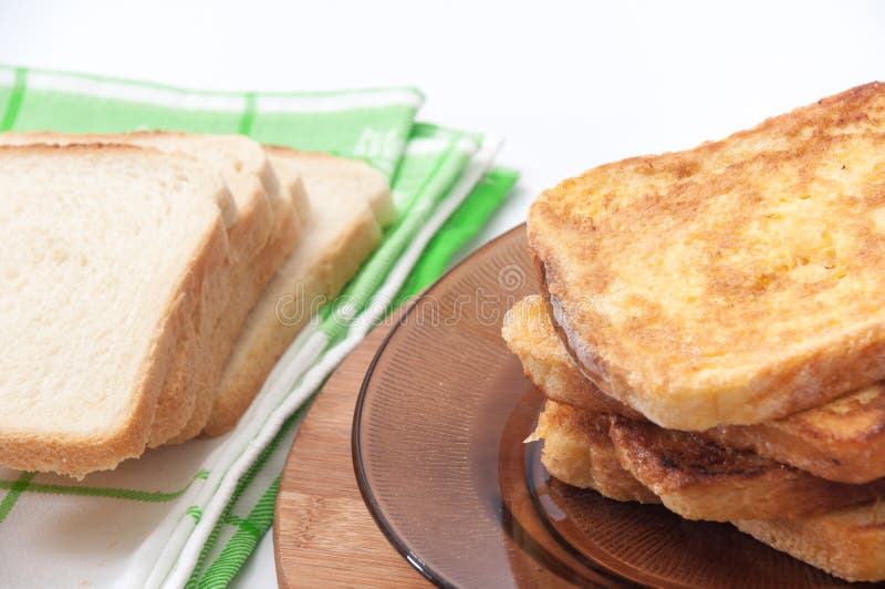 French Toast Arranged on a Brown Plate Stock Image - Image of dish ...