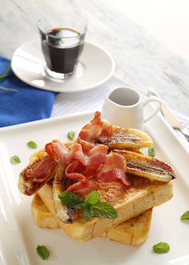 French Toast and Bacon stock photo. Image of flavorful - 23506700