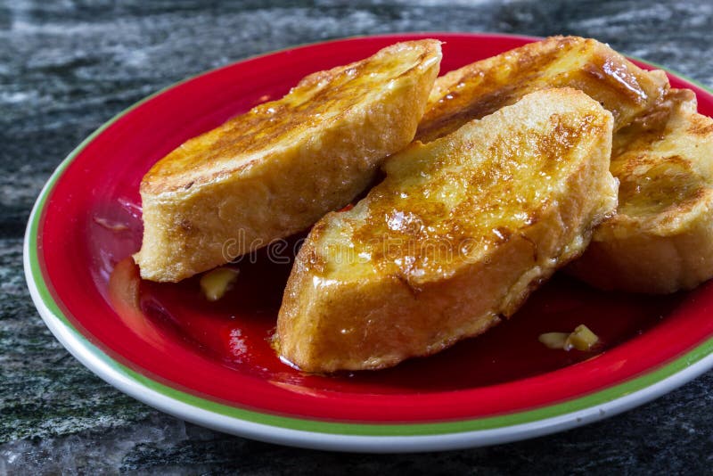 French Toast with Butter and Syrup Stock Image - Image of start ...