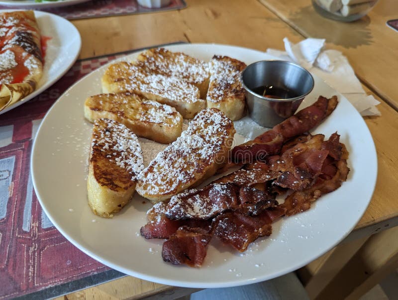 French Toast Crispy Bacon Breakfast Stock Photo - Image of brea, toast ...