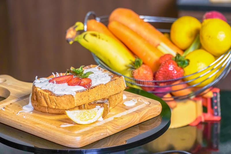 French Toast at a Fancy Restaurant Stock Photo - Image of close, toast ...