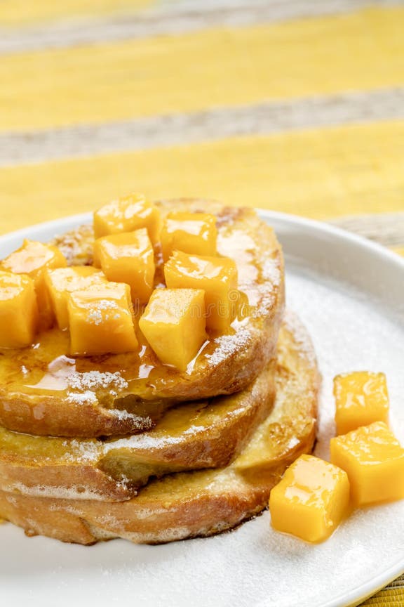 French Toast with Fresh Mango Stock Photo - Image of mango, honey ...
