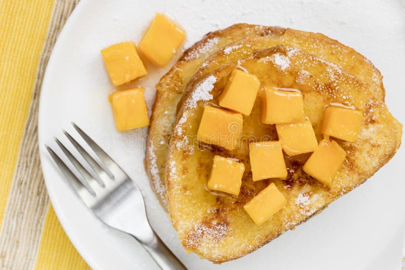 French Toast with Fresh Mango Stock Photo - Image of mango, breakfast ...