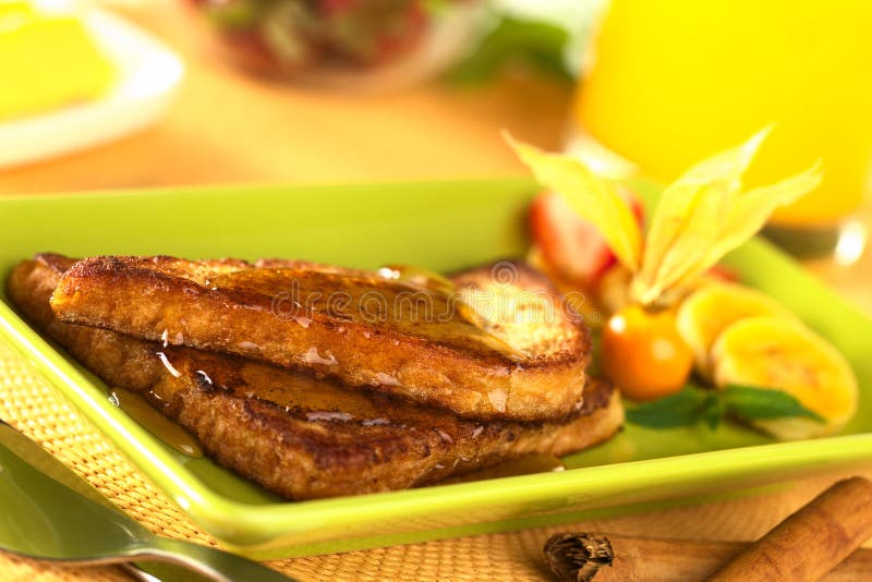 French Toast with Maple Syrup Stock Photo - Image of horizontal, studio ...
