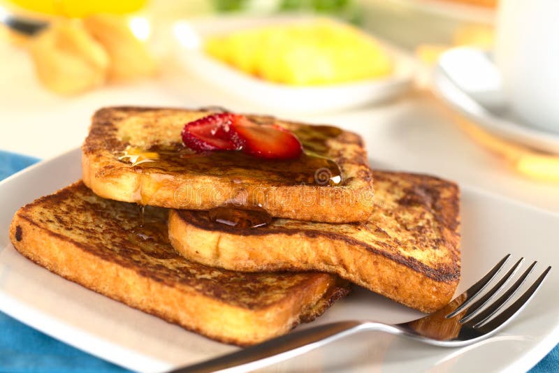 French Toast with Maple Syrup Stock Photo - Image of horizontal, french ...