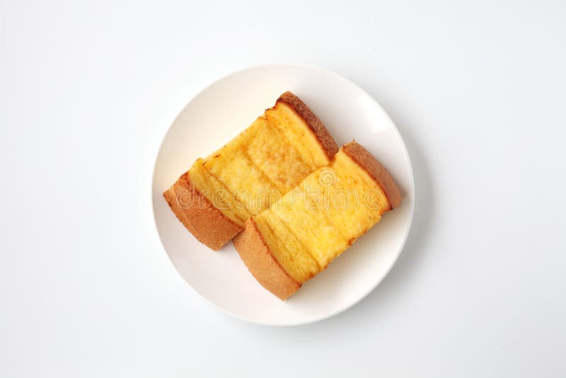 French Toast on Plate on White Background Stock Photo - Image of sweet ...