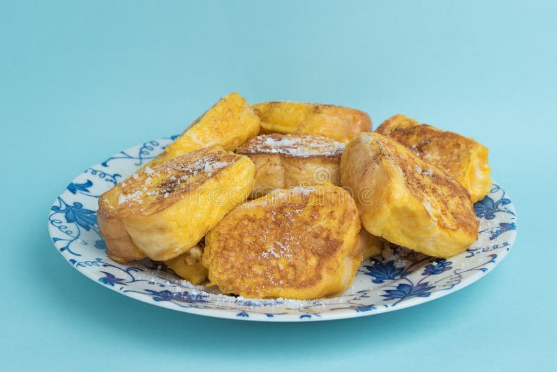 French Toast stock image. Image of soft, plate, powder - 56272045