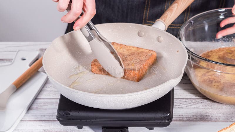 French toast stock image. Image of skillet, preparing - 284168823