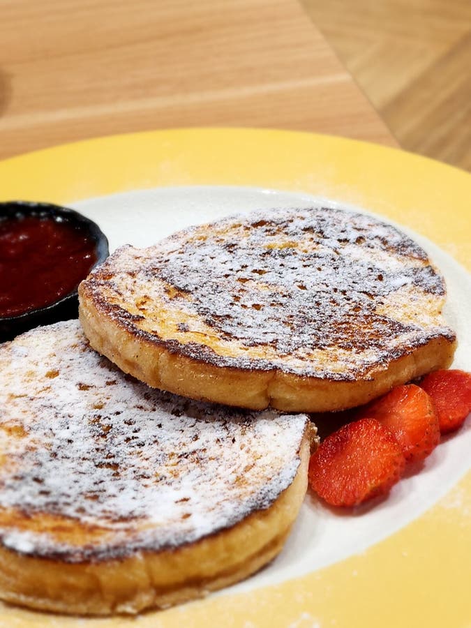 French Toast with Strawberry Jam at Polka Cafe Stock Photo - Image of ...