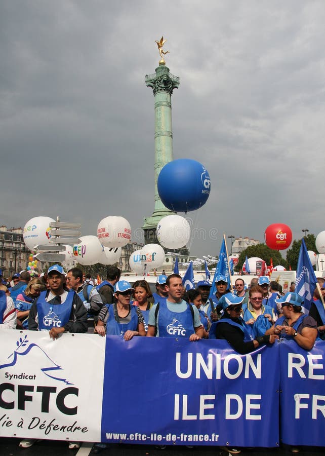 French Trade Union CFTC Demonstrate in Paris Editorial Image - Image of ...