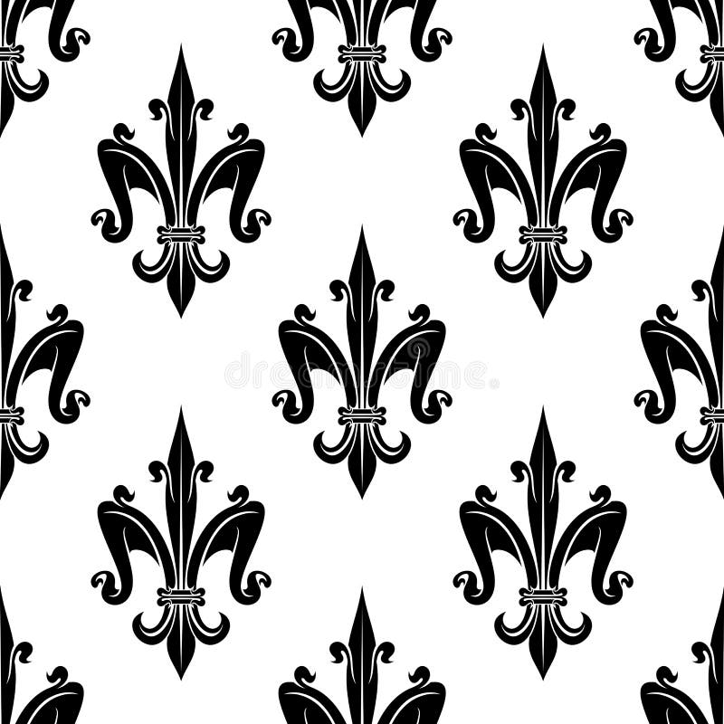 Fleur De Lys Seamless Bakground Pattern Stock Vector - Illustration of ...