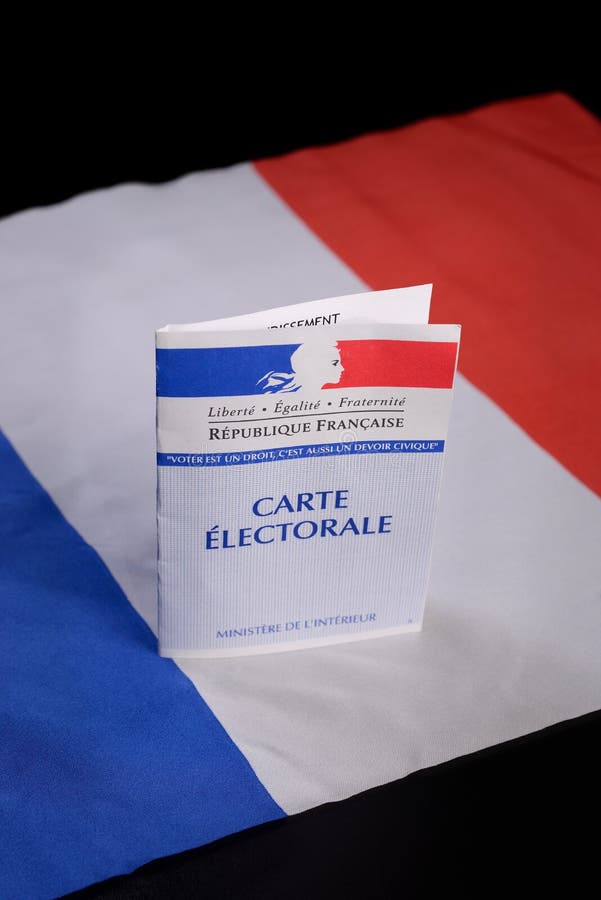 French Voting Card on French Flag Background Editorial Stock Image ...