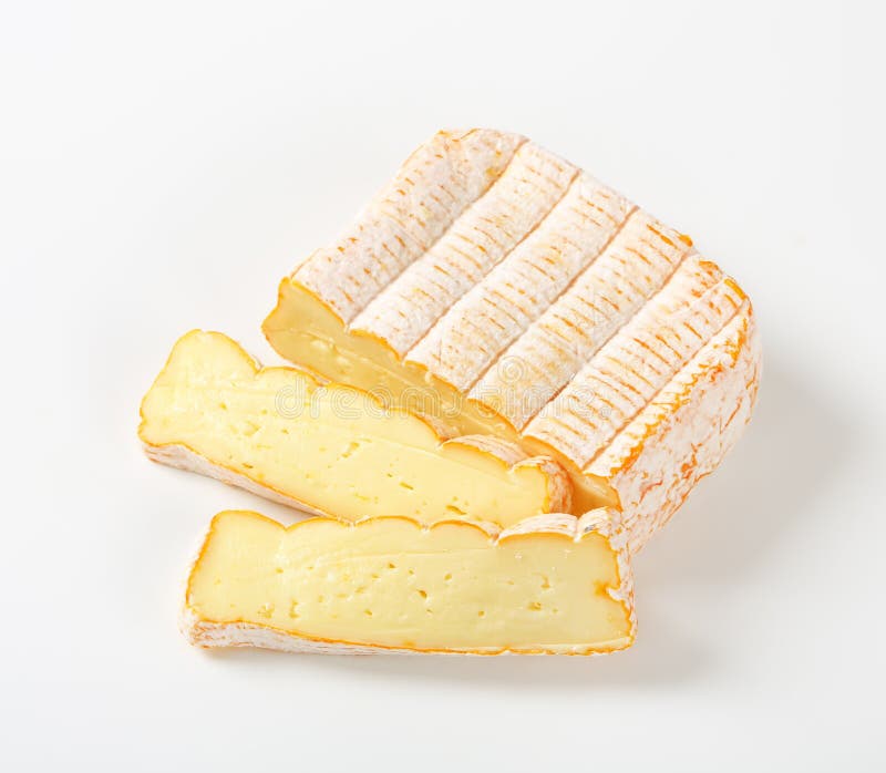French washed rind cheese stock photo. Image of slices - 56805604