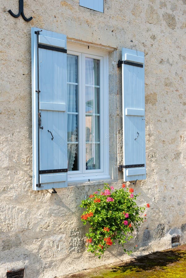 French Window with Plants in Containers Stock Photo - Image of france ...