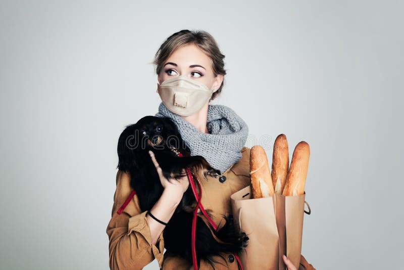 French Woman in Protective Mask Stock Image - Image of beauty, fashion ...
