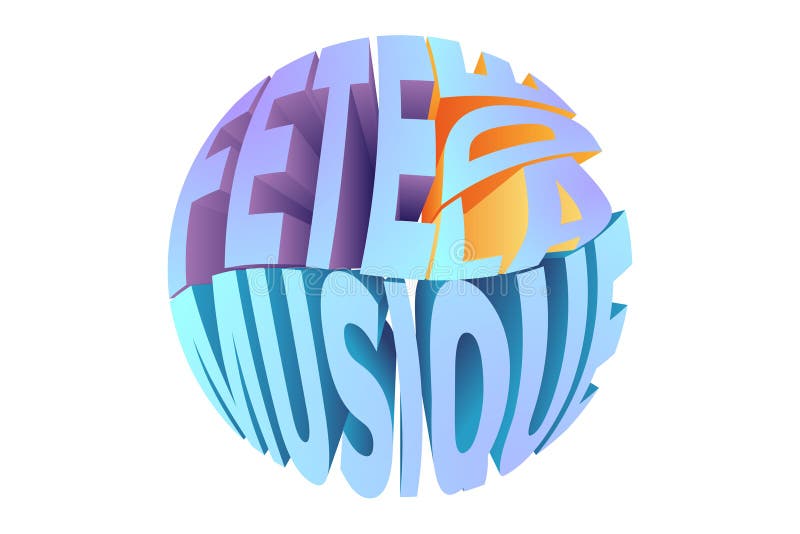 French World Music Day Design Element 3d Render - Graphic Stylized Type ...