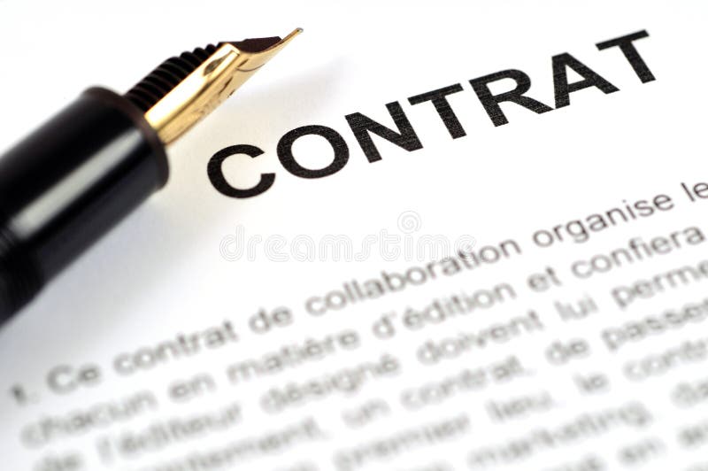 French Written Contract in Close-up Stock Photo - Image of close ...