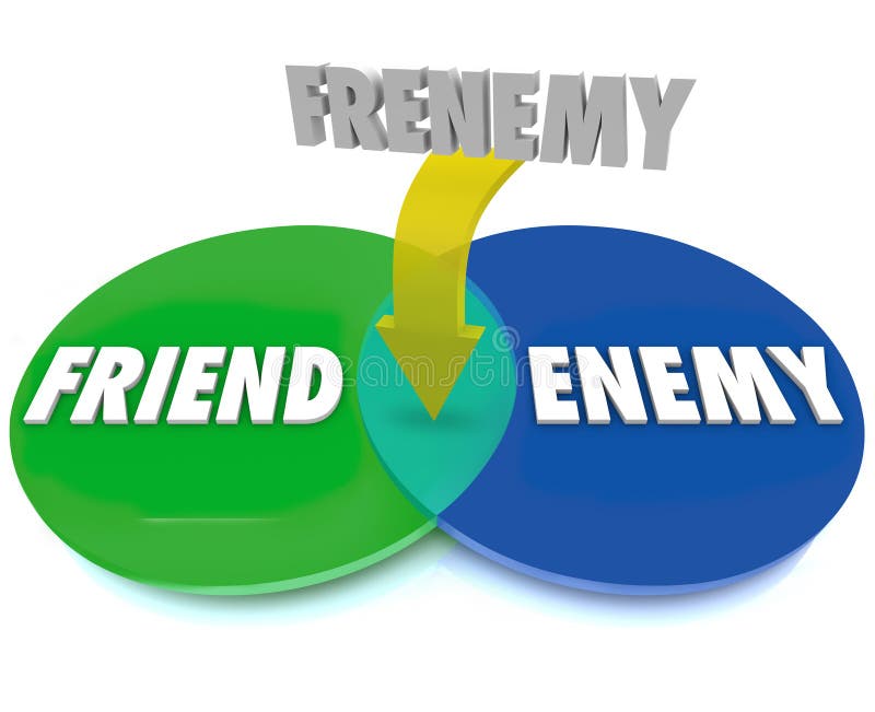 Frenemy Venn Digram Friend Becomes Enemy Stock Illustration ...
