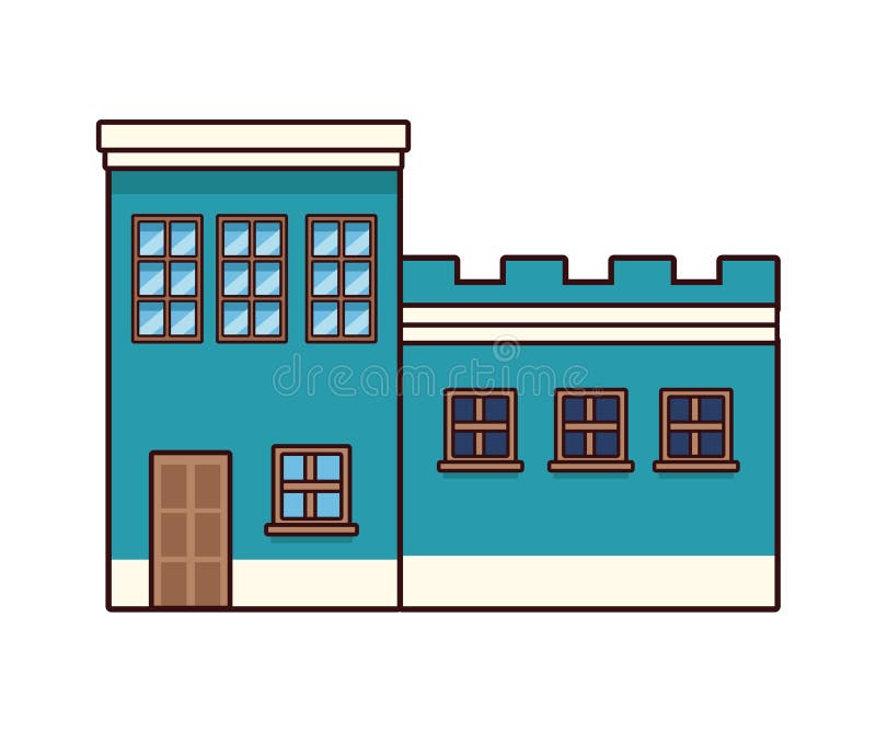 Frente de la casa azul ilustración del vector. Ilustración de aislado ...