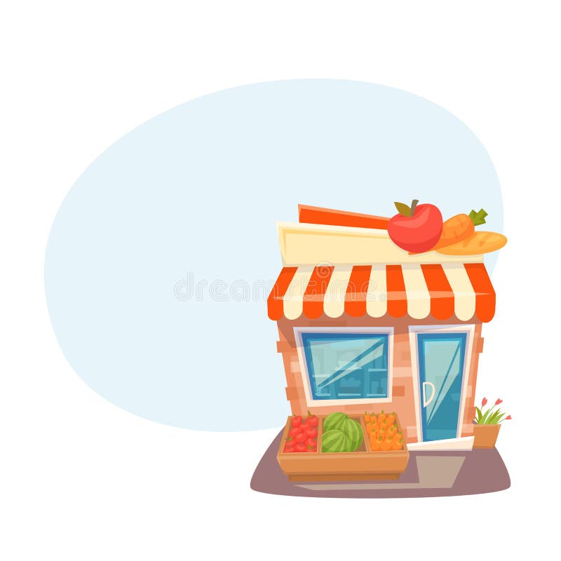 Frente del colmado ilustración del vector. Ilustración de lindo - 74169093