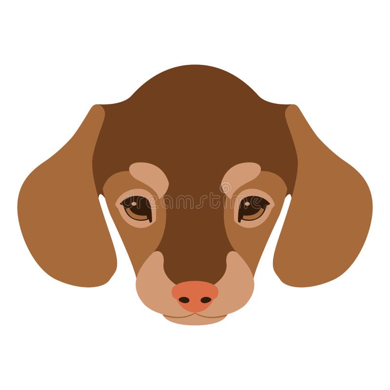 Frente Plano Del Estilo Del Ejemplo Del Vector De La Cara Del Perrito ...
