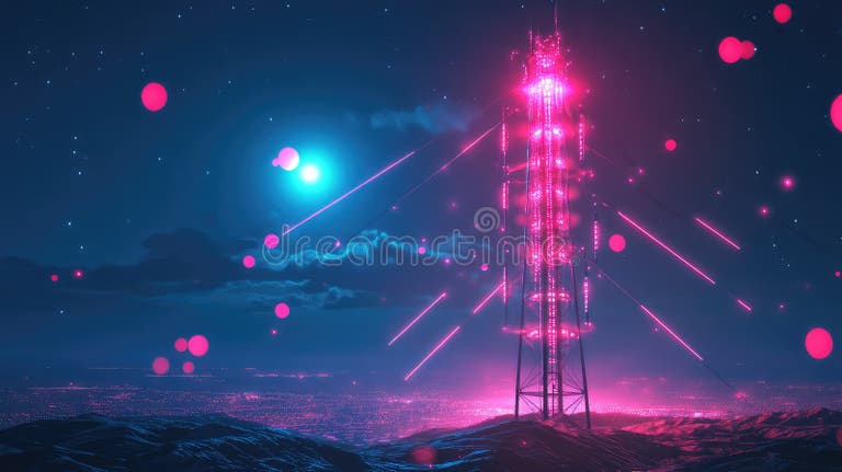 Frequency Absorbing Signal Tower Stock Illustration - Illustration of ...