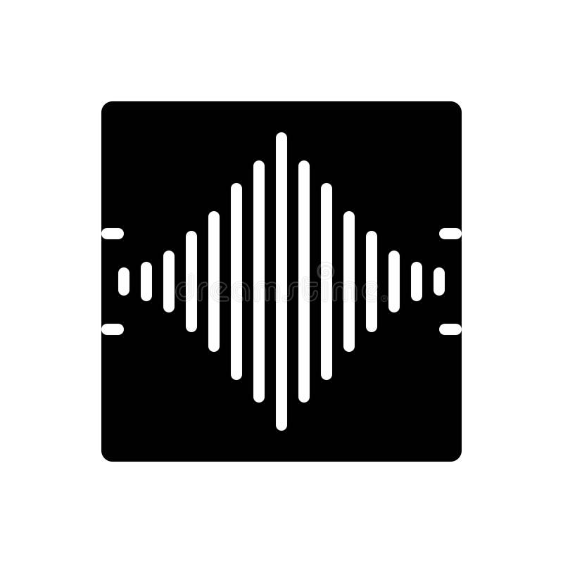 Black Solid Icon for Frequency, Audio and Wave Stock Vector ...