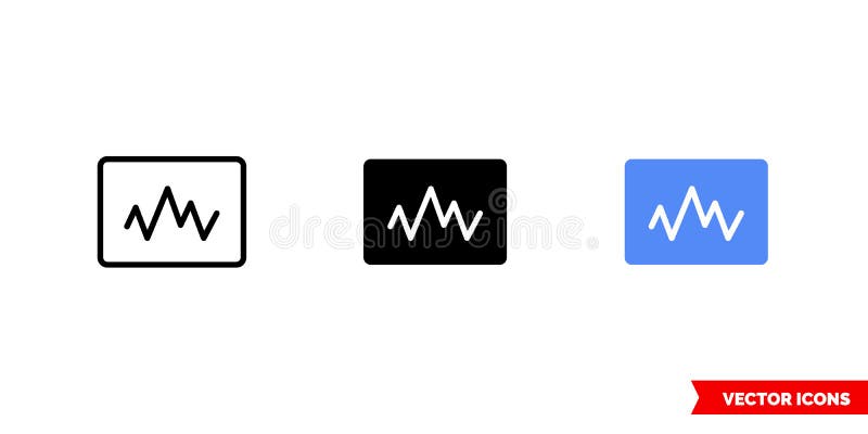 Frequency Icon of 3 Types Color, Black and White, Outline. Isolated ...